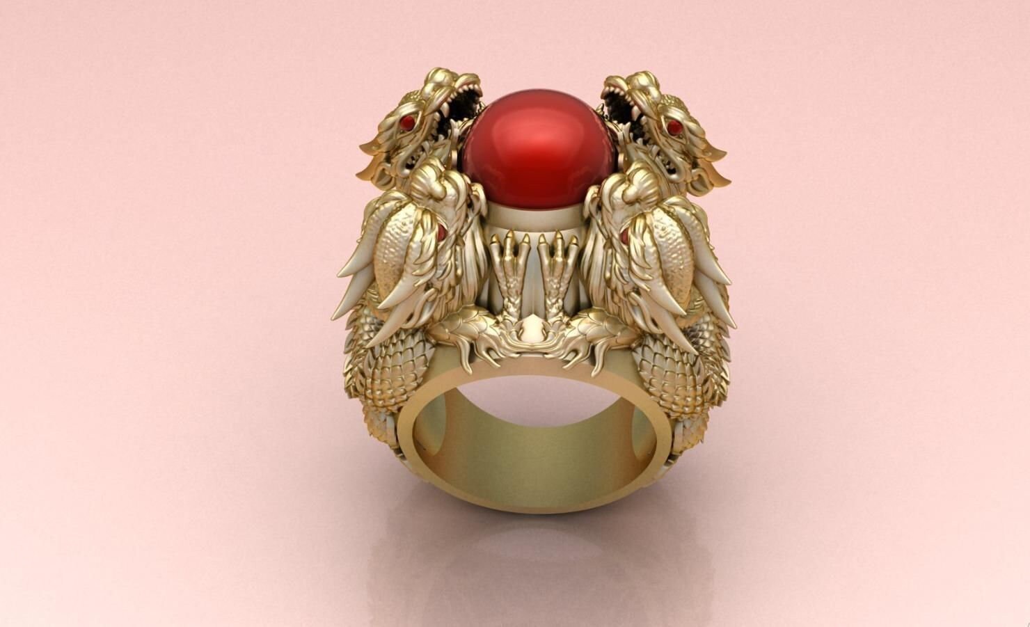 925 Sterling Silver Four Dragon Ring, Antique Dragon Ring, Men Dragon ...