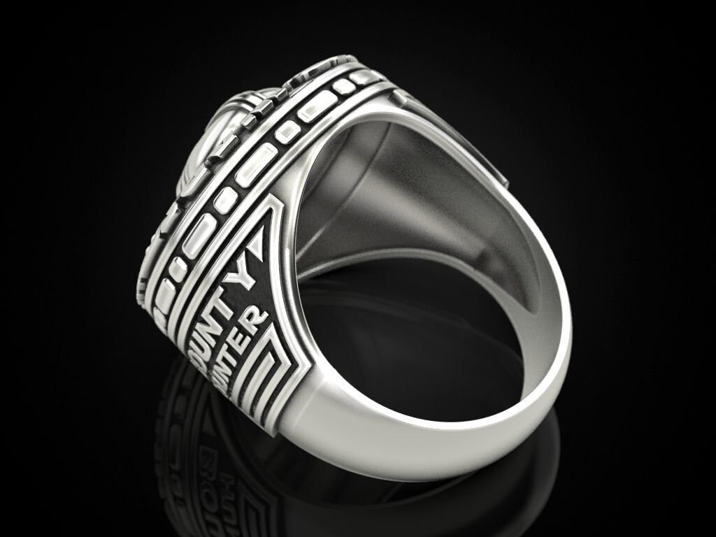 14k white & yellow gold over Star Wars Mandalorian Ring Star | Etsy