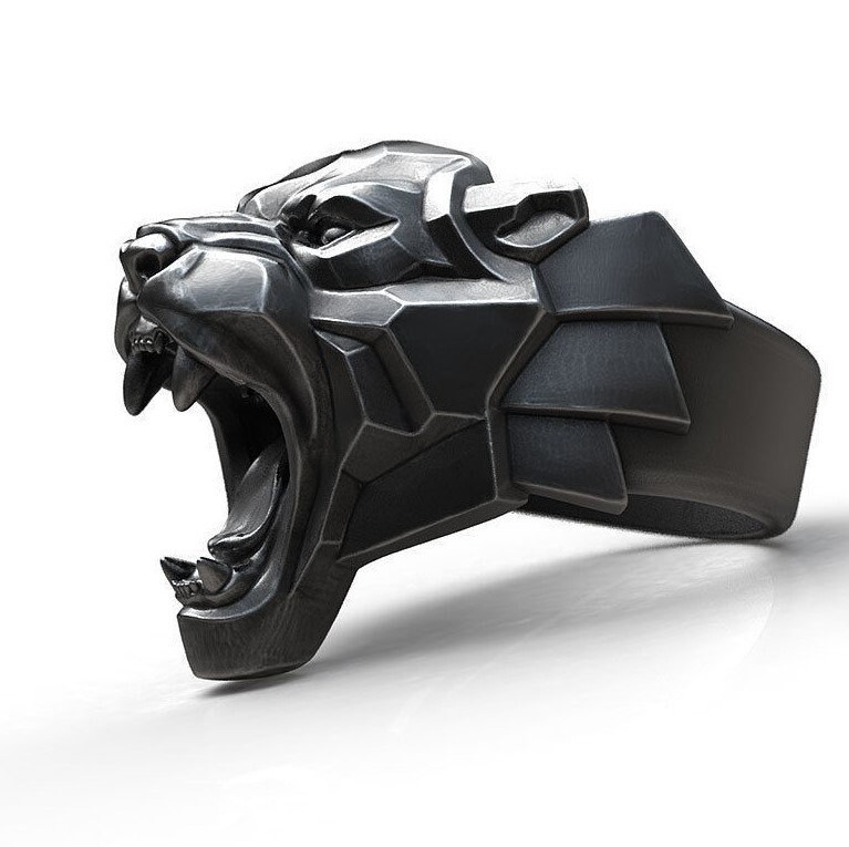 925 Sterling Silver Black Panther Ring Biker Ring Panther Ring Gift for ...