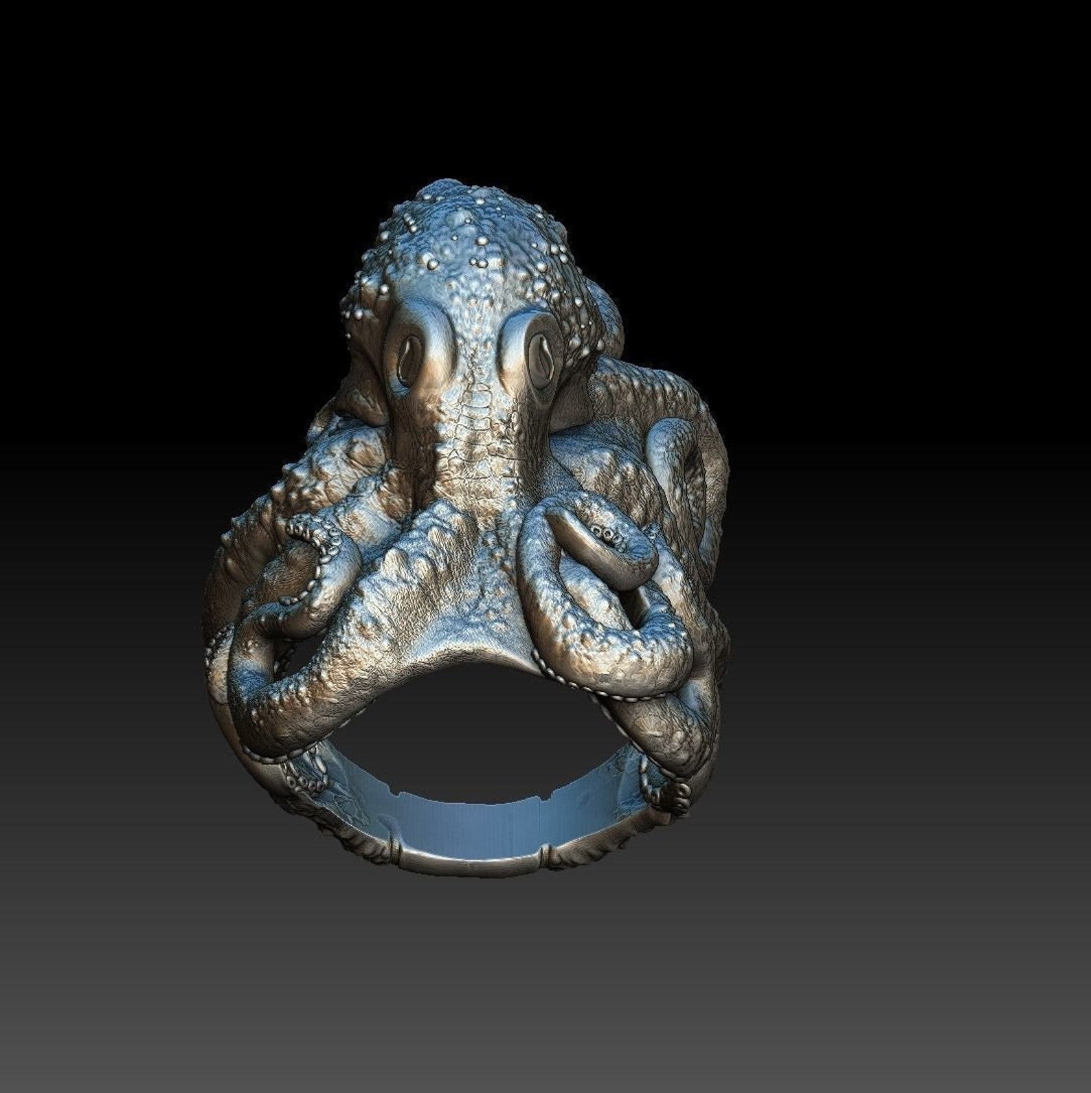 925 Sterling Silver Octopus Ring Men Octopus Ring, Octopi Animal Biker ...