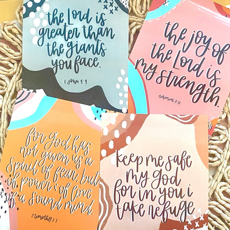 Bible Verse Art Print - Colorful, Funky, Retro, Boho, Christian ...