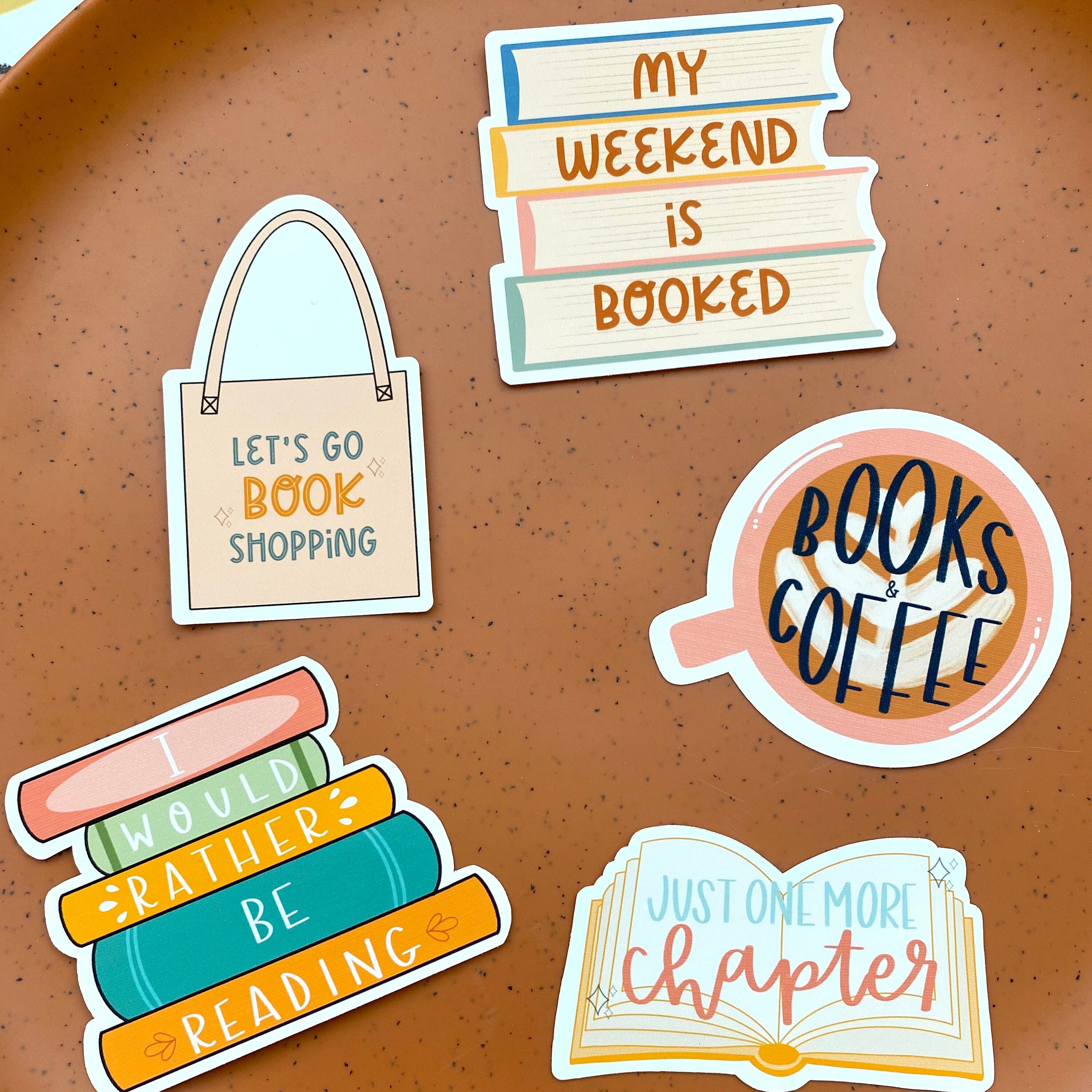 Bookish Vinyl Stickers Book Stacks Just One More Chapter - Etsy