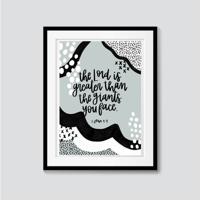 Bible Verse Art Print - Colorful, Funky, Retro, Boho, Christian ...