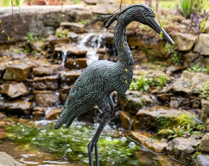 Decorative Outdoor Heron Sculpture - Etsy
