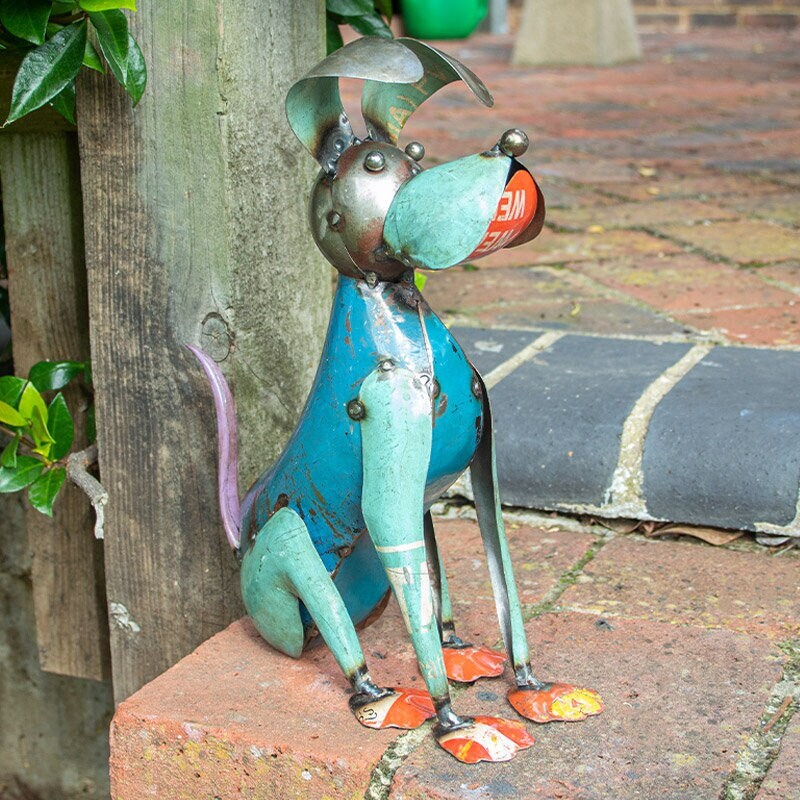 Metal Dog Statue - Etsy