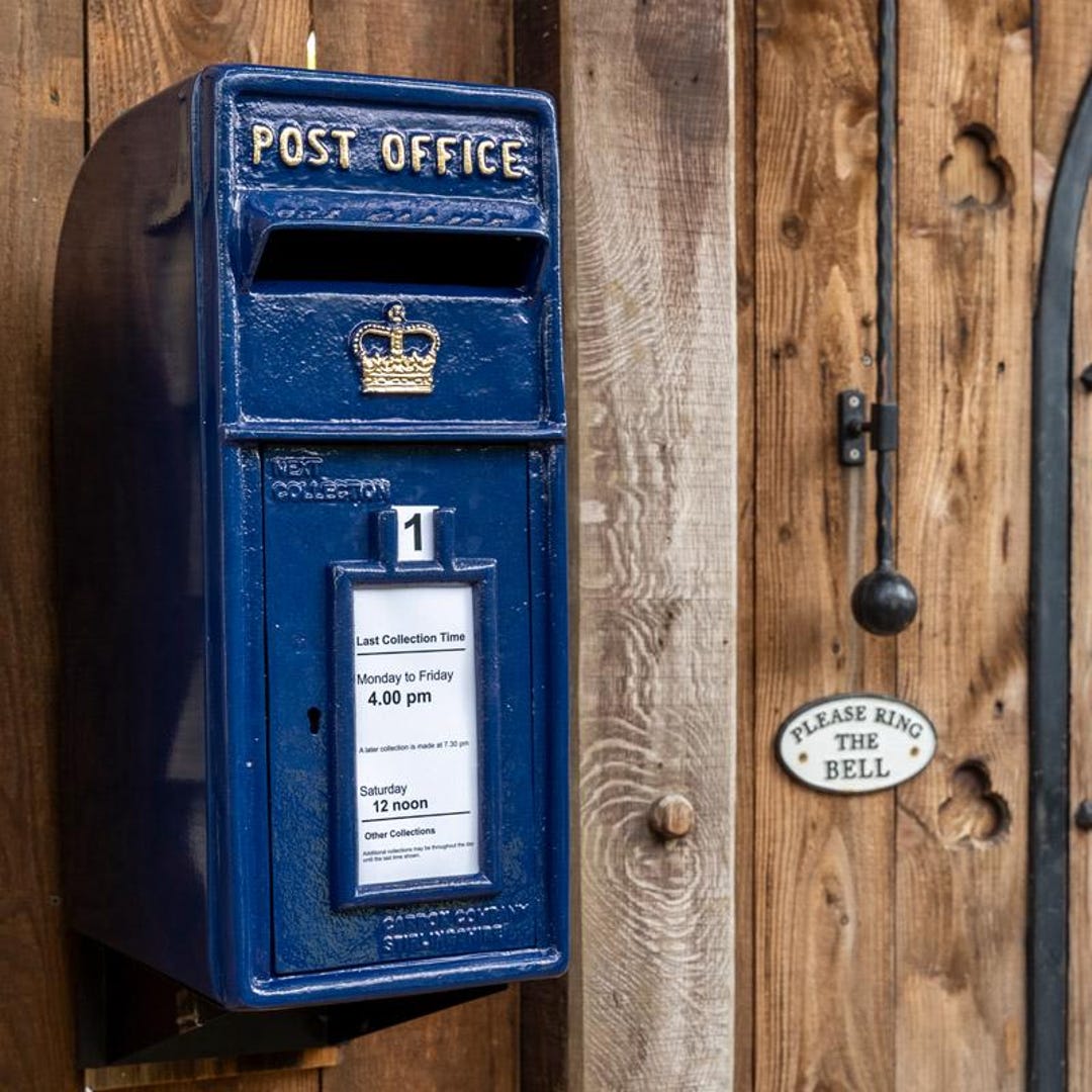 Scottish Cast Iron Royal Blue Post Box Cast Iron Letterbox Powder ...