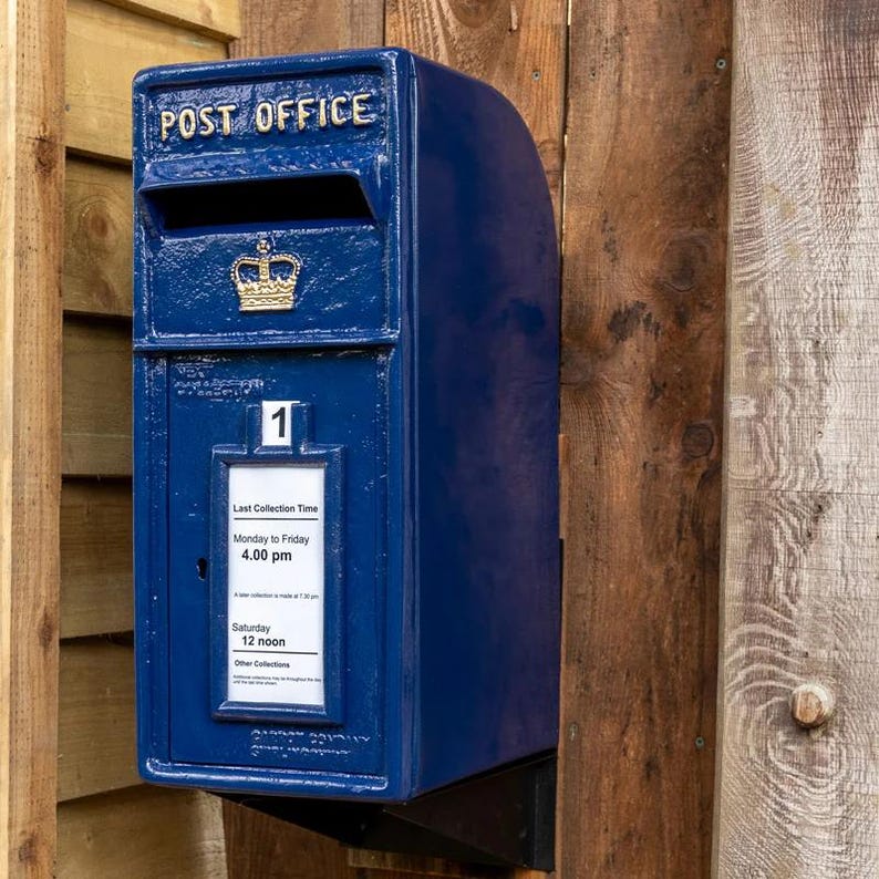 Scottish Cast Iron Royal Blue Post Box Cast Iron Letterbox Powder ...