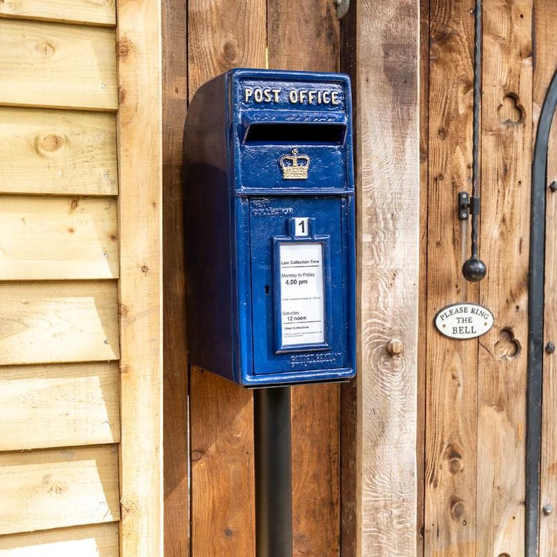 Scottish Cast Iron Royal Blue Post Box Cast Iron Letterbox Powder ...