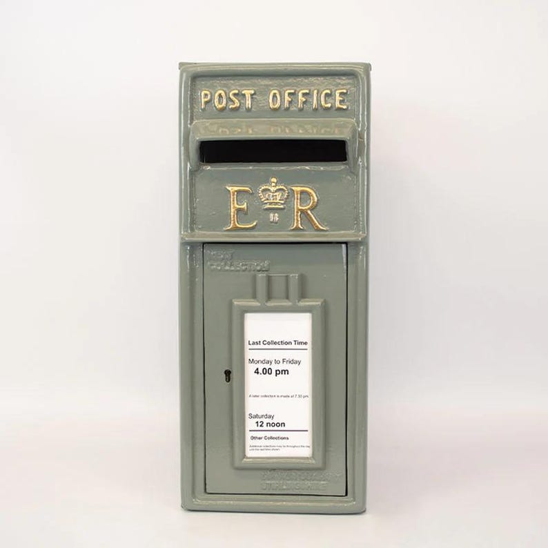 French Grey ER Wall Mounted Post Box - Etsy