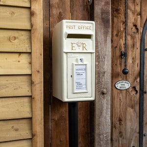 Cast Iron White ER Post Box Mailbox Letterbox - Etsy