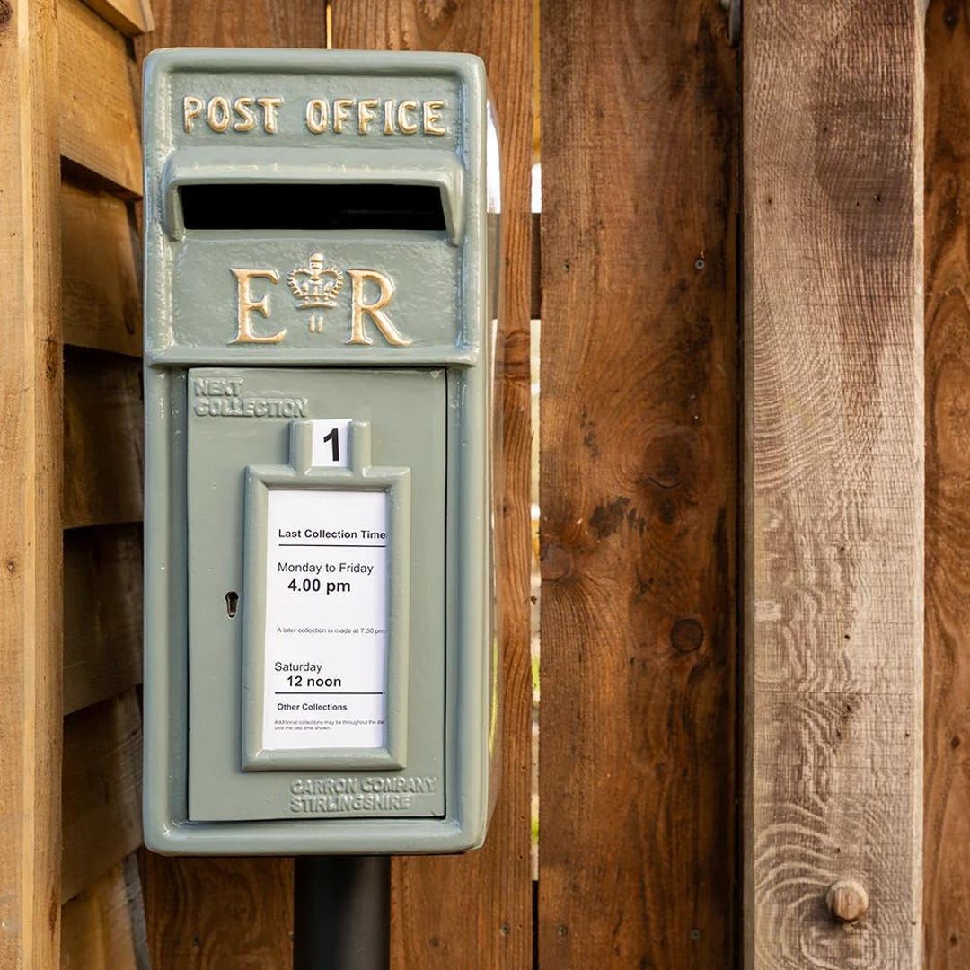 Elizabeth Regina French Grey ER Post Box - Etsy UK