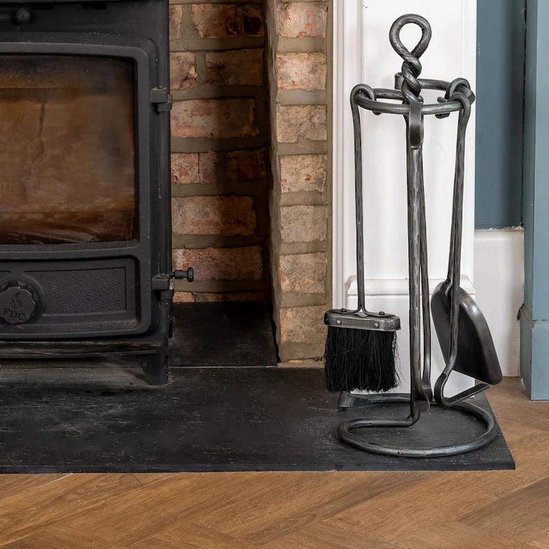 Handcrafted Twisted Hand Forged Fireside Companion Set - Etsy