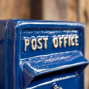 Scottish Cast Iron Royal Blue Post Box Cast Iron Letterbox Powder ...