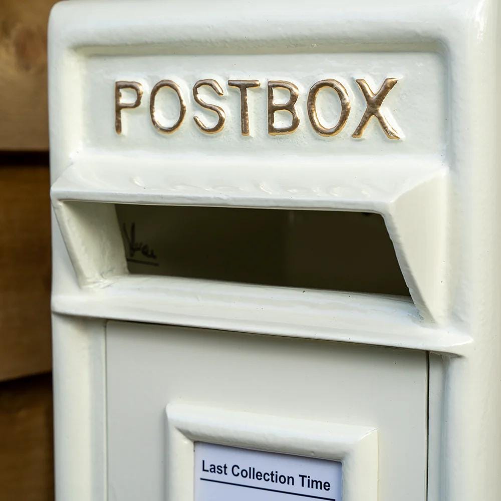 White Wall Mounted Metal Post Box Letterbox Mail Box - Etsy