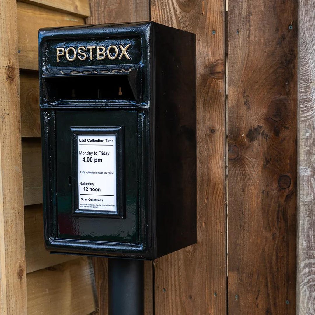 Black Metal Post Box Letterbox With Floor Stand - Etsy UK