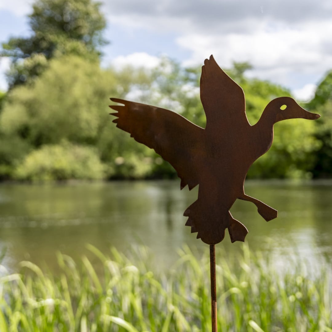 Metal Duck - Laser Cut Garden Stake Ornament - Etsy