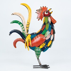 Upcycled Metal Clucking Cockerel Garden and Home Statue - Etsy