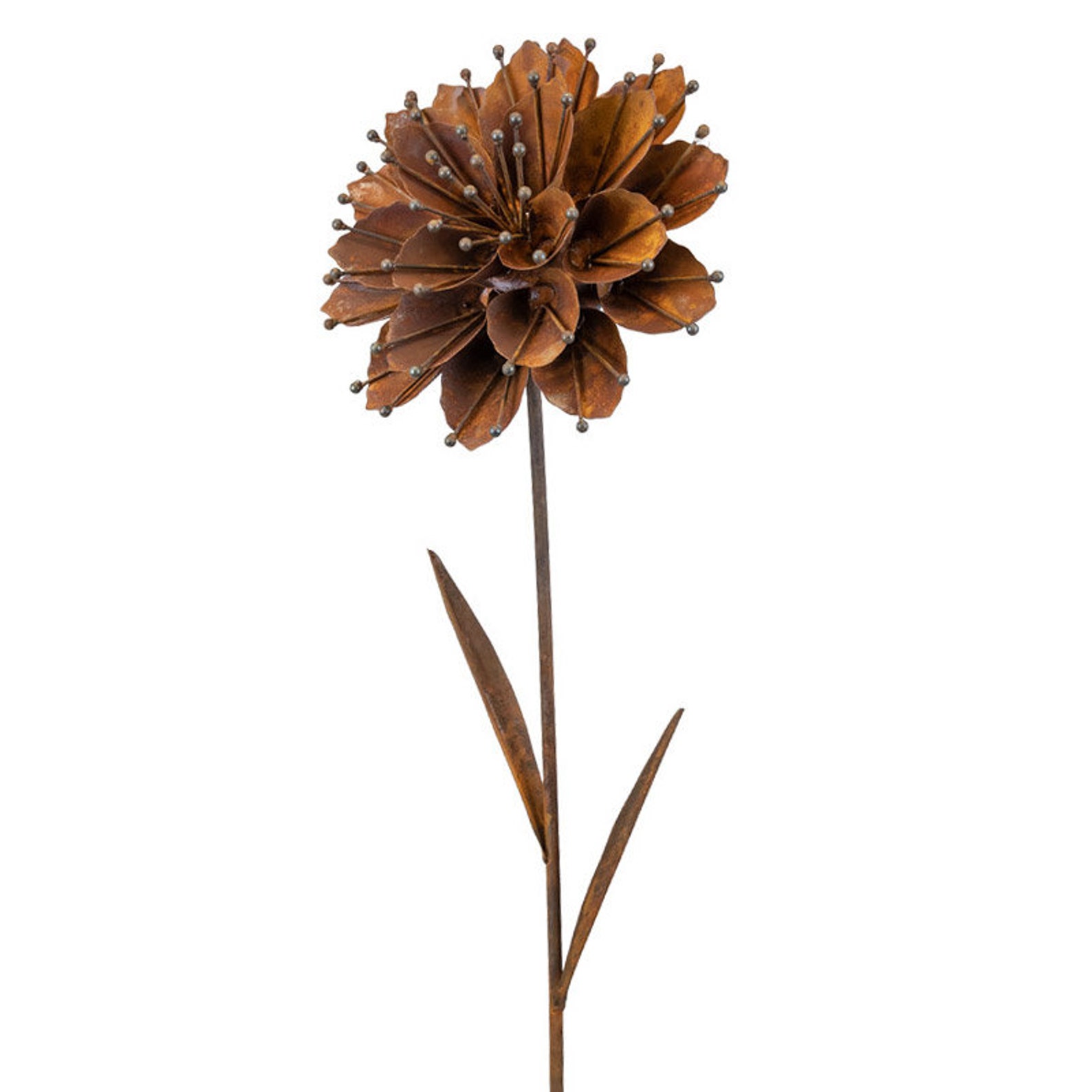 Rusted Metal Flower Garden Stakes - Etsy