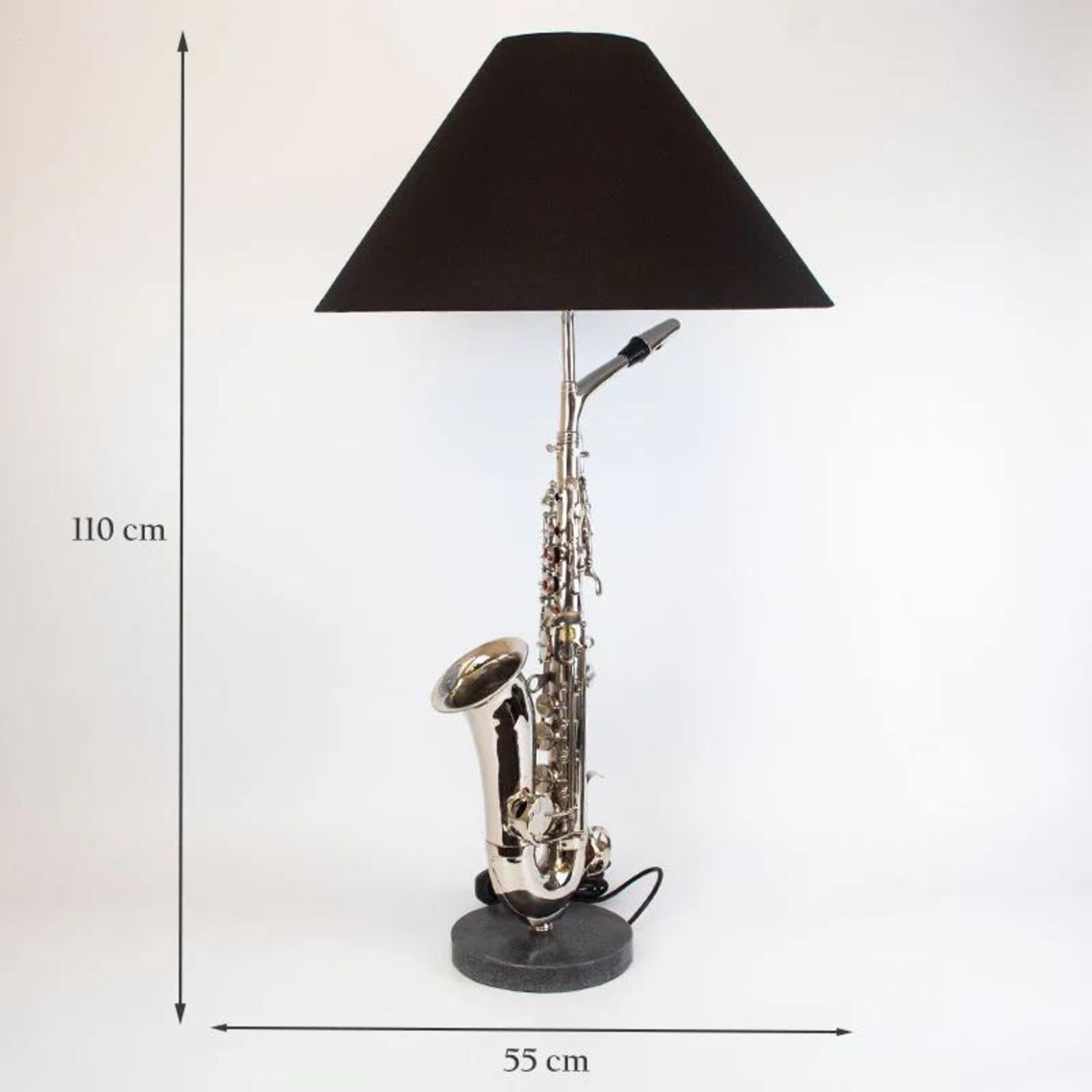 Large Saxophone Table Lamp With Black Shade - Etsy UK
