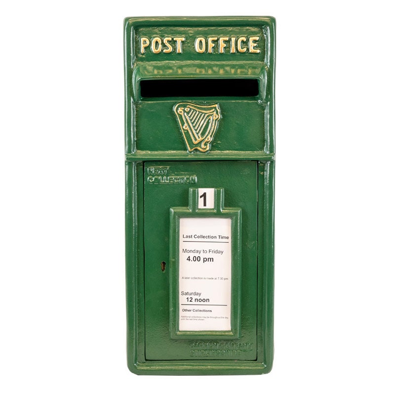 Post Box Irish Shamrock Green Cast Iron Pillar Wall Mounted - Etsy