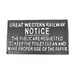 Vintage GWR Railway Notice Sign - Etsy