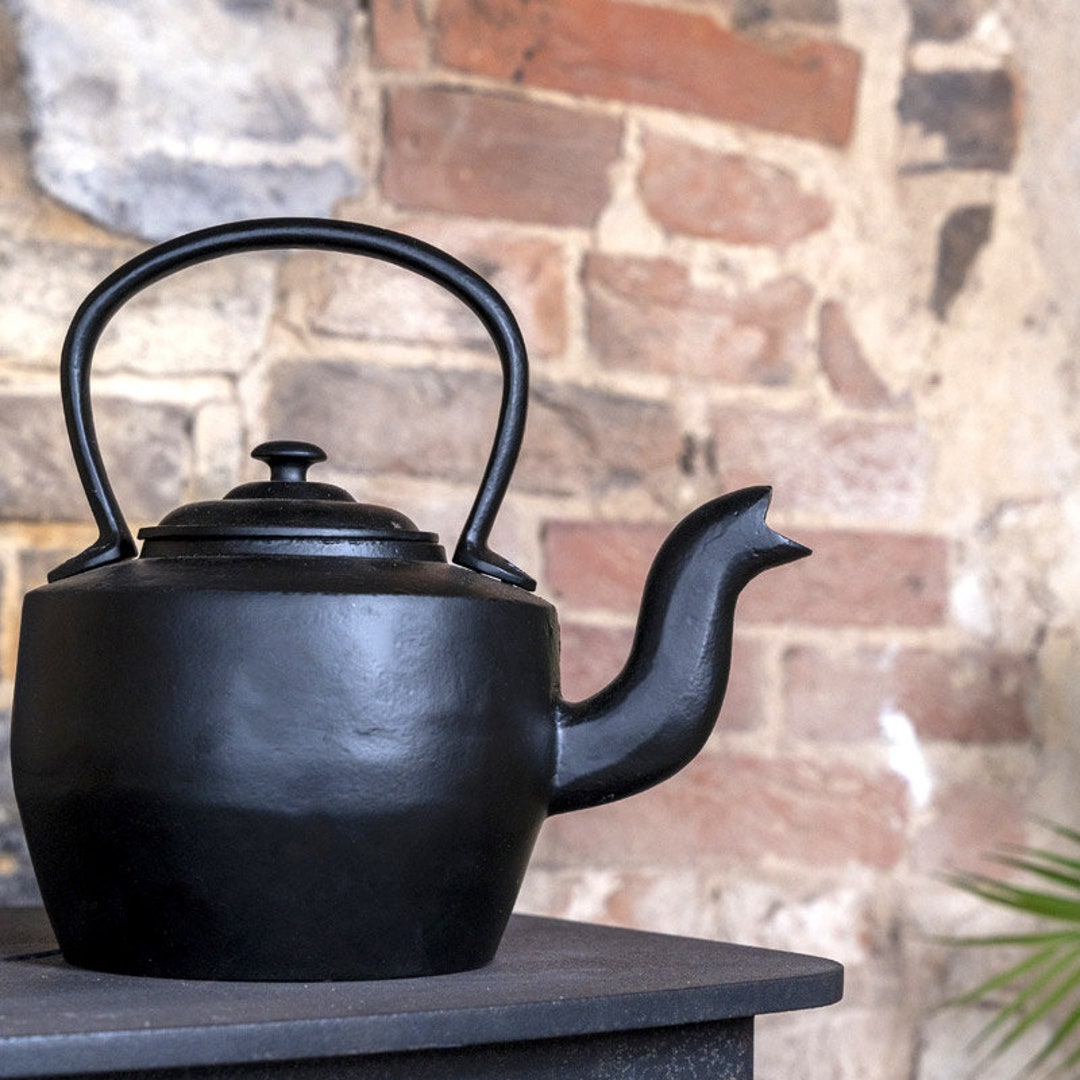 Large 1.6L Black Cast Iron Kettle - Etsy Australia