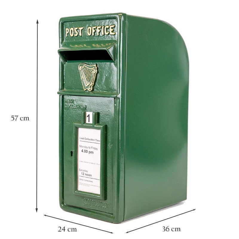 Post Box Irish Shamrock Green Cast Iron Pillar Wall Mounted - Etsy