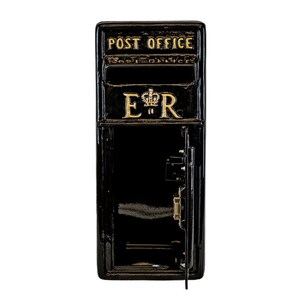 Royal Mail ER Cast Iron Post Box Red, Black and White Mailbox Option on ...