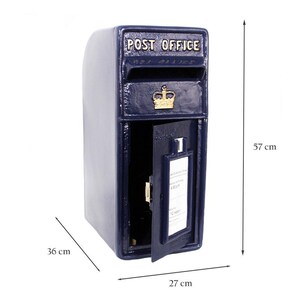 Scottish Cast Iron Royal Blue Post Box Cast Iron Letterbox Powder ...