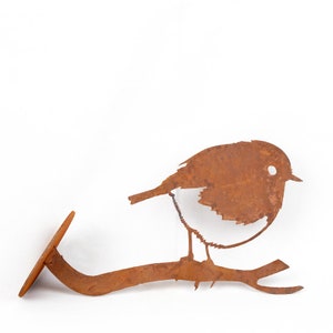 Laser Cut Robin on Branch Garden Ornament - Etsy
