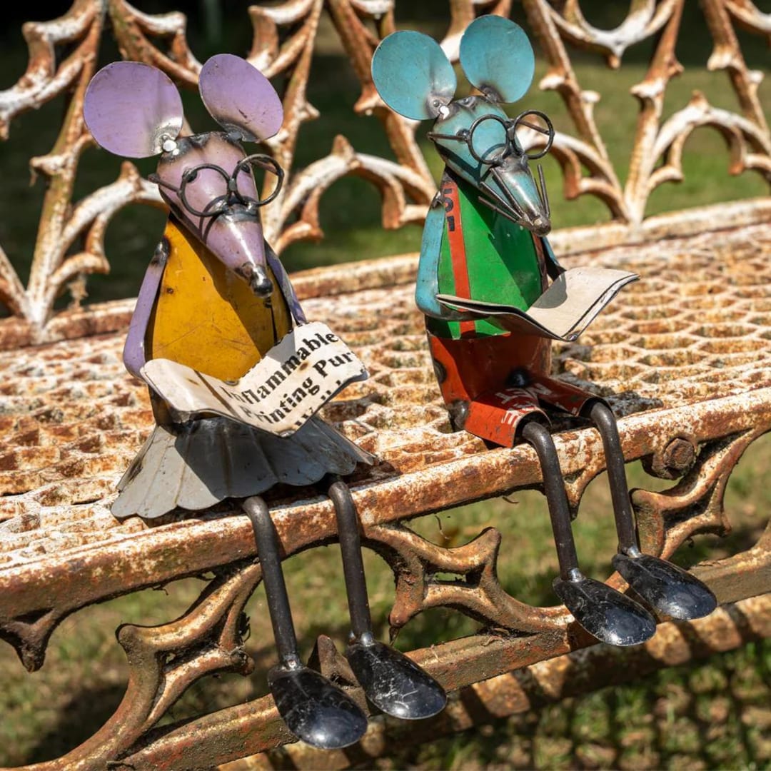 Upcycled Tin Mouse Pair - Mr & Mrs Handcrafted Recycled Metal Art - Etsy