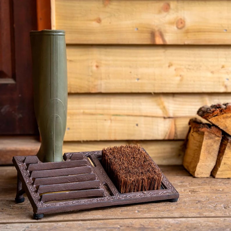 Cast Iron Boot Jack and Brush Welly Cleaner - Etsy
