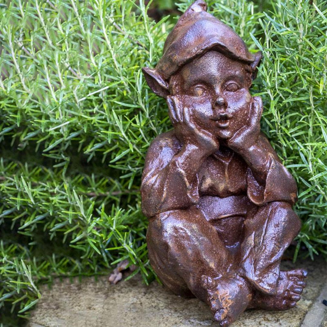 Cast Iron Garden Gnome Statue - Etsy