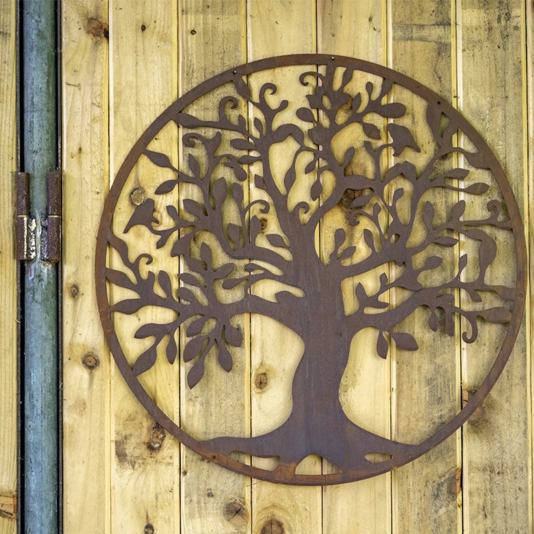 Rustic Garden Tree of Life Wall Art Metal 60 Cm - Etsy