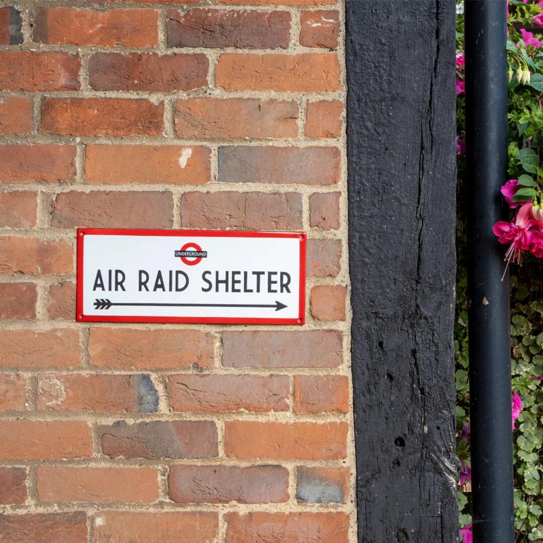 Red & White Air Raid Shelter Sign Durable Vitreous Enamel Art - Etsy ...
