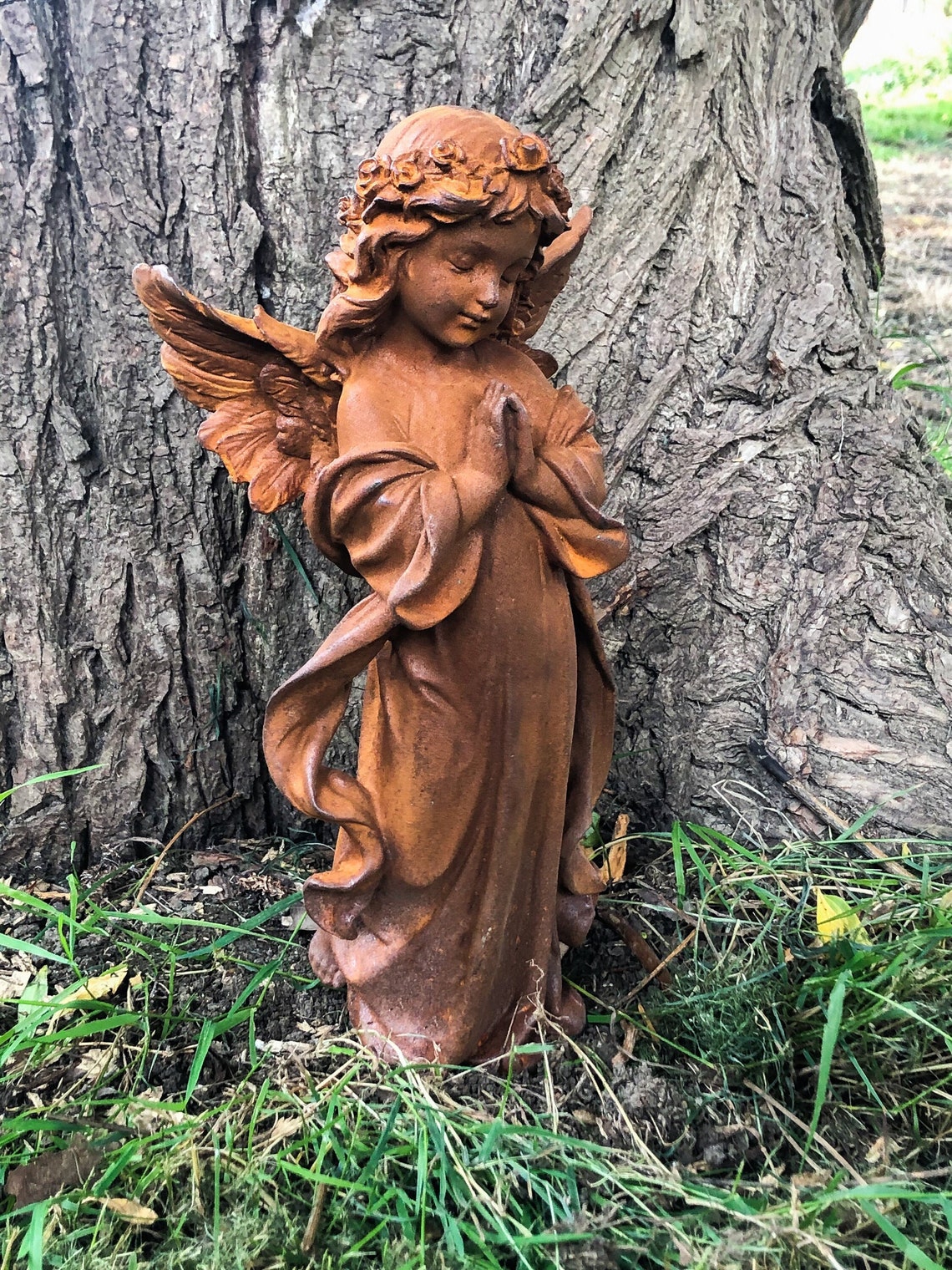 Garden Fairy Angel Cast Iron Garden Statue Outdoor Decor - Etsy