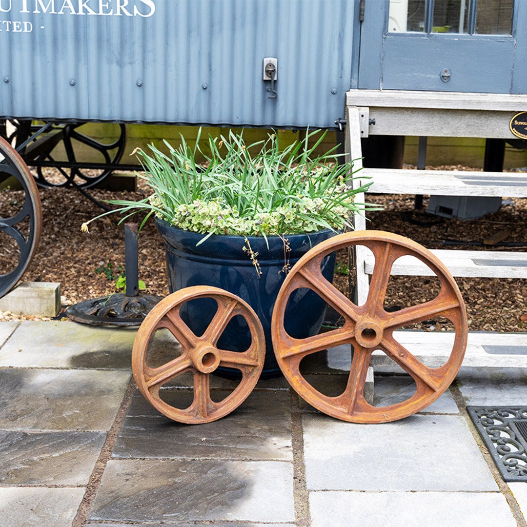 Solid Cast Iron Shepherds Hut Wheels - Etsy UK Solid Cast Iron Shepherds Hut Wheels - Etsy UK