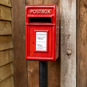 Red Cast Iron Post Box Mailbox Letterbox With Metal Floor Stand - Etsy