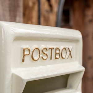 White Cast Iron Post Box Mailbox Letterbox With Stand - Etsy