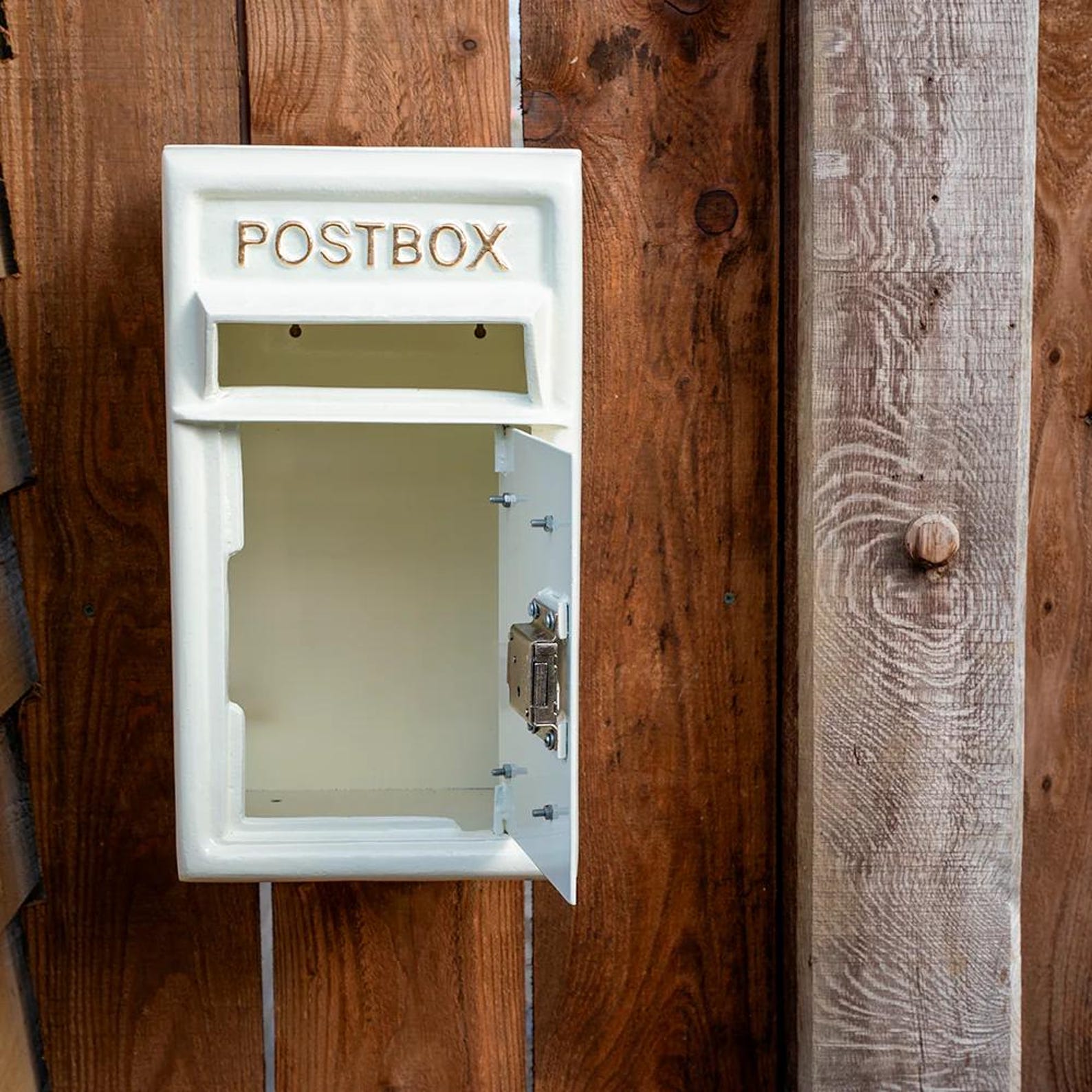 White Wall Mounted Metal Post Box Letterbox Mail Box - Etsy