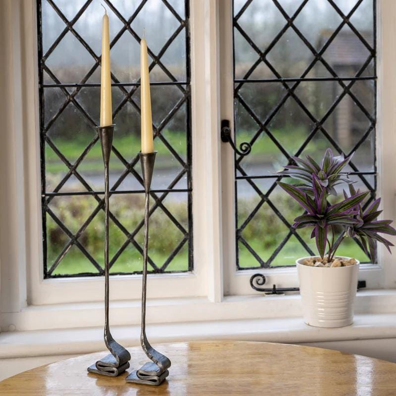 Forged Iron Candle Stick - Etsy UK