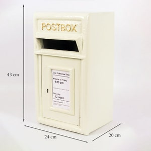 White Wall Mounted Metal Post Box Letterbox Mail Box - Etsy