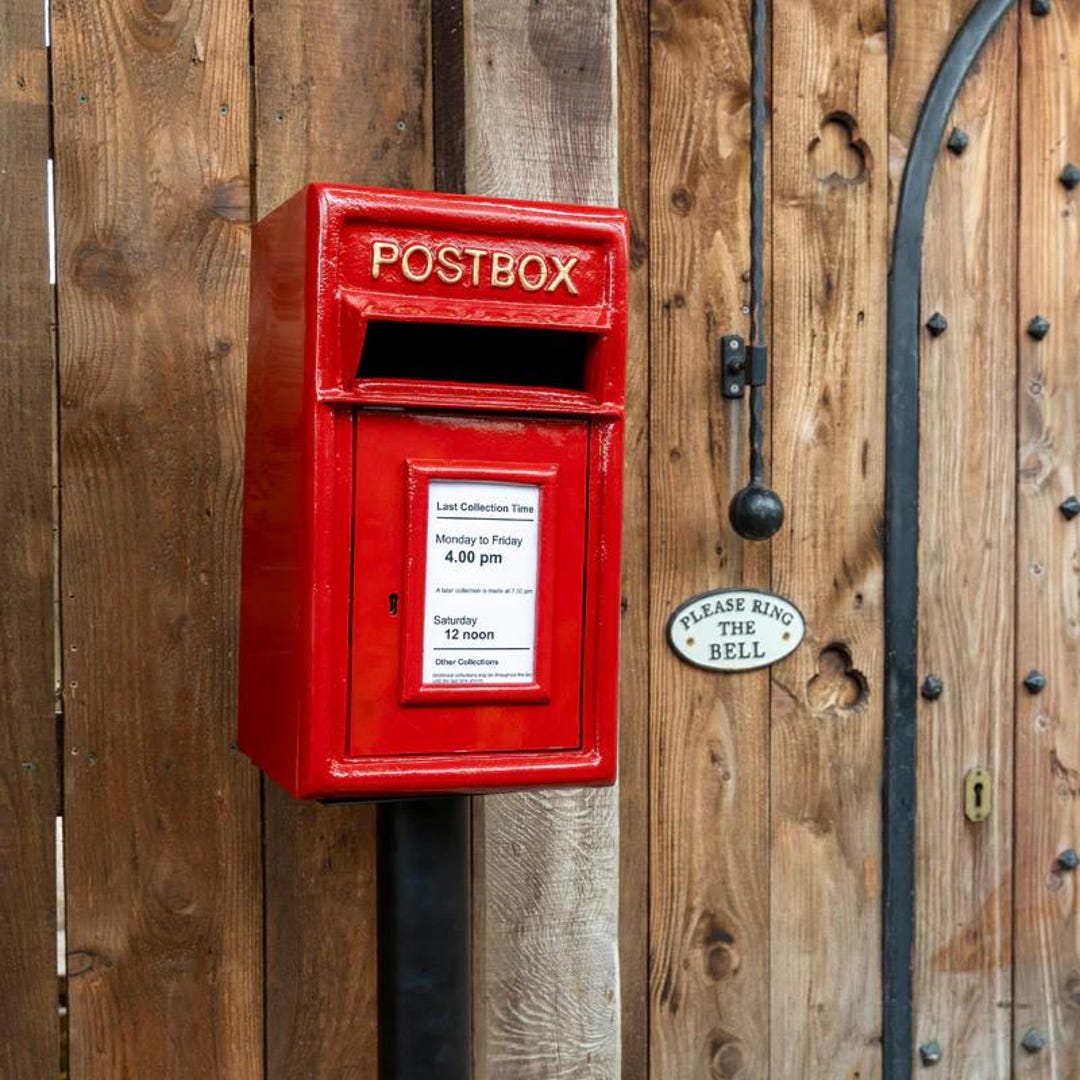 Red Cast Iron Post Box Mailbox Letterbox With Metal Floor Stand - Etsy