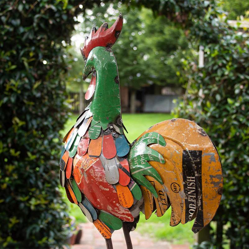 Handmade Upcycled Cockerel Statue - Etsy