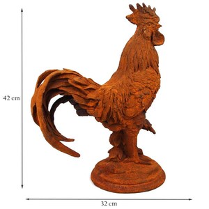 Large Cast Iron Cockerel Heavy Duty Garden Home Interior Rooster Statue ...
