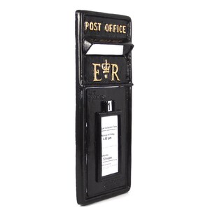Black ER Cast Iron Post Box Postal Front - Etsy