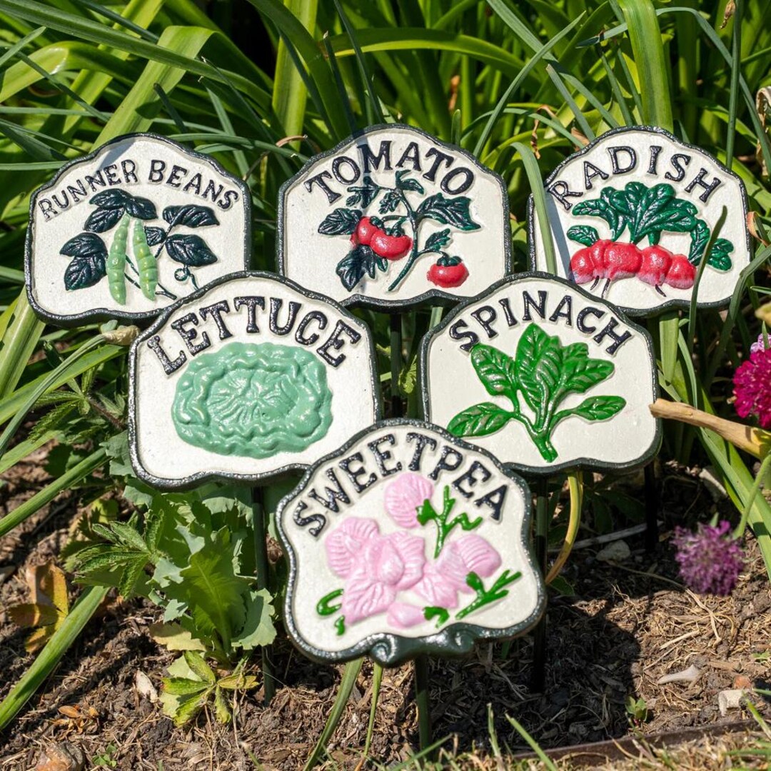 Six Salad / Vegetable Plant Markers Signs - Set of Six - Etsy