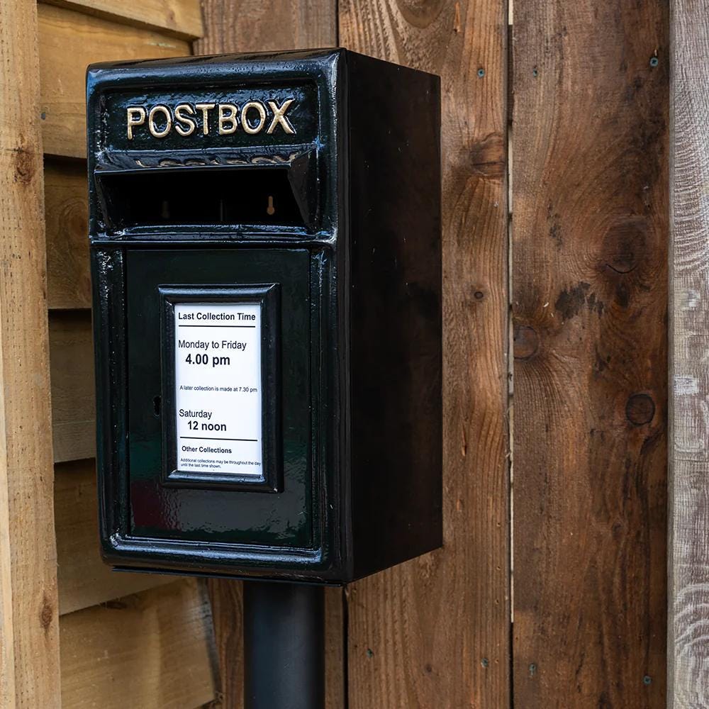 Black Metal Post Box Letterbox With Floor Stand - Etsy UK