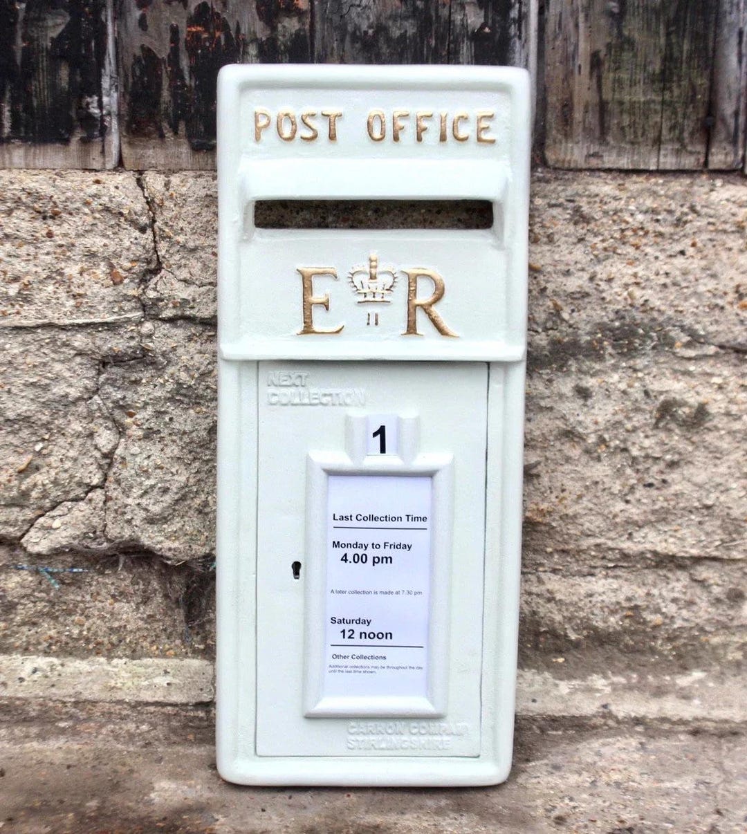 White ER Postal Front Post Box - Etsy UK