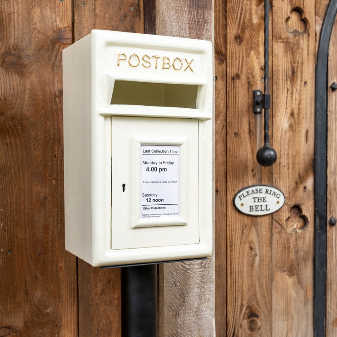 White Cast Iron Post Box Mailbox Letterbox With Stand - Etsy